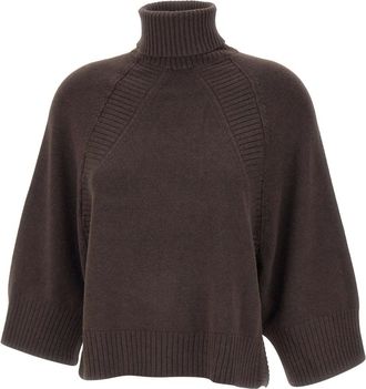 Kaos Kaos, Femme, Pulls, Brun, Taille: 42 FR Col roul&eacute;s