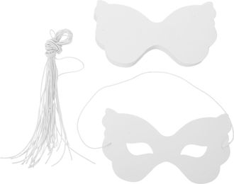 Pretyzoom 40stücke Papier-schmetterlingsmasken Mit Seilen Gesicht Weiße Masken DIY Halloween Und Cosplay-Masken Für Junge Mädchen Zum Bemalen Und Dekorieren