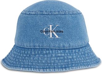 Calvin Klein Jean Damen Denim Bucket Hat K60K611980 Bucket Hat, Blau, OS, Blau (Denim), Einheitsgröße