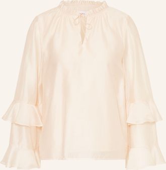 Comma Comma Blusenshirt Mit Volants beige