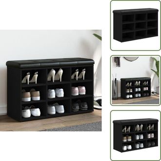 vidaXL Vidaxl - Banc &agrave; chaussures noir 82x32x50 cm bois ding&eacute;nierie - Banc Chaussure - Meuble Entr&eacute;e - Rangement Chaussures - Banc Coffre - Banc Design