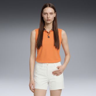 Puma Polo de golf sans manches Modalon Femme, V&ecirc;tements, Orange, XXL