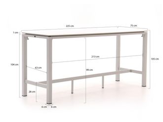 Bellagio la vita attrattiva + 10 % Kassenrabatt | Bellagio Trecenta Bartisch 225x75x105cm