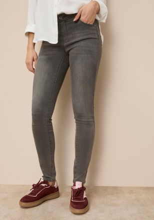 Tamaris Skinny-fit-Jeans TAMARIS, Damen, Gr. 34, N-Gr, grau (grau used), Denim/Jeans, Obermaterial: 74% Baumwolle, 24% Polyester, 2% Elasthan, unifarben, skin