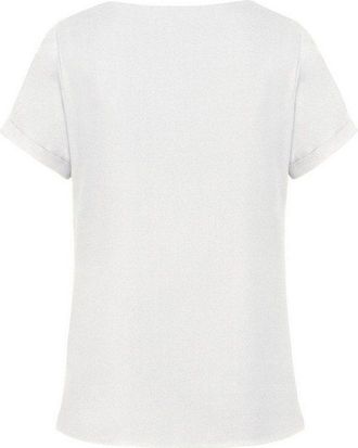 Greiff Kurzarmbluse Greiff CHIFFON Damen Bluse Kurzarm Rundhals Regular Silbergrau