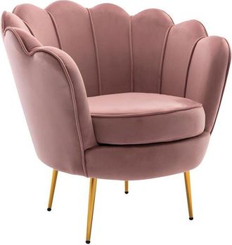 Pascal Morabito Fauteuil coquillage en velours rose DANDELION de Pascal Morabito