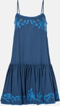 Juliet Dunn Besticktes Minikleid aus Chambray