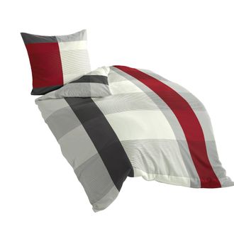 BIERBAUM Bettw&auml;sche 4643, Satin Basic, Designed in Germany, grau 14, 155x220 + 80x80 cm, Komfortgr&ouml;&szlig;e