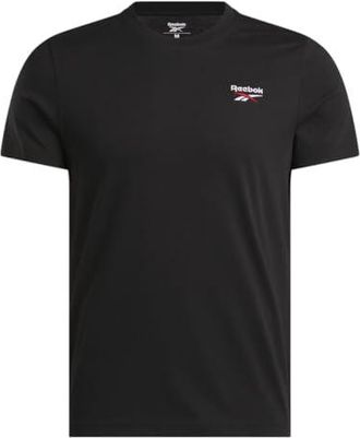 Reebok Identity Small Logo Tee T-Shirt pour Homme, Noir/Blanc/Rouge (Vector Red), L