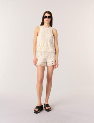 Maje H&auml;kelshorts - Wei&szlig; - Gr&ouml;&szlig;e 32 - Maje