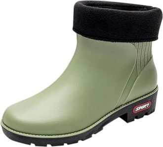 Generico Generico Bottes en Caoutchouc L&eacute;g&egrave;res pour Femmes, Imperm&eacute;ables et Antid&eacute;rapantes, Bottes de Pluie en Gomme pour Femmes &agrave; Fourrure, Bottine dHiver pou