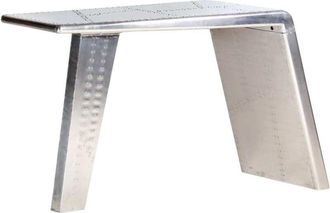 vidaXL Schreibtisch Flugzeugfl&uuml;gel-Optik Silbern 112x50x76 cm Metall vidaXL