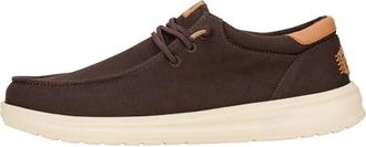 HeyDude Paul Canvas - Chaussures pour Hommes - Baskets avec Semelles Confortables - Style Mocassin, Mole Brown/Wood Ash, 46