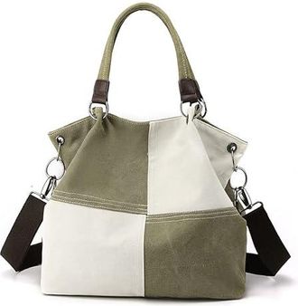 Generic Sac fourre-tout en toile pour femme - Multicolore - Sac &agrave; main en toile - Sac &agrave; main d&eacute;contract&eacute; - Sac &agrave; main fourre-tout, vert fonc&eacute;, 34*31*13 cm / 1