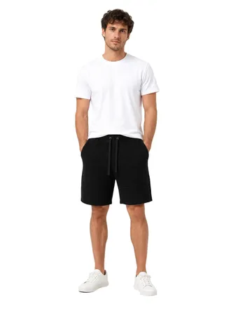 Emporio Armani Mens Shorts Embossed Jersey Black Polyamide
