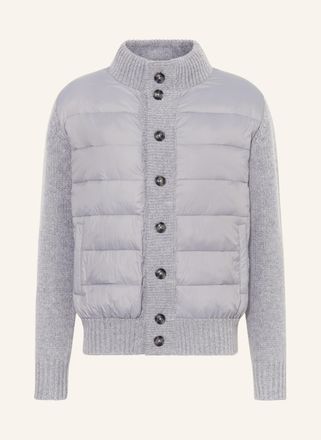 Strokesman's Strokesmans Strickjacke Im Materialmix grau