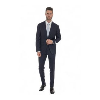 Canali Anzug mit Mikroprint und 2 Kn&ouml;pfen - - Suits - Herren - Blau - M
