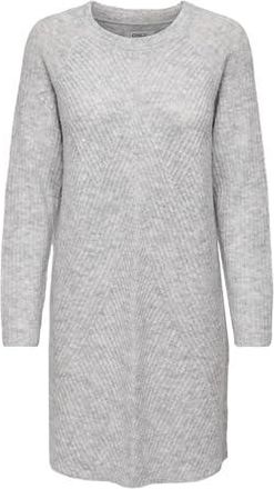 Only Only Femme Onlcarol L/S Dress KNT Noos Robe, Gris Clair Chin&eacute;, S EU