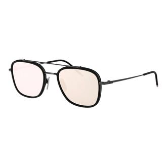 Thom Browne unisex, Accessoires, Noir, Taille: 51 MM Lunettes de soleil aviateur rectangulaires en ac&eacute;tate et titane