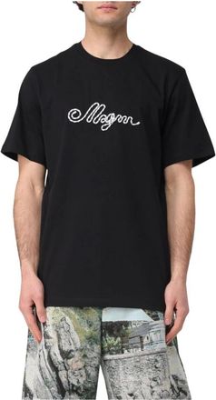 Msgm Msgm, Homme, Tops, Noir, Taille: XL Logo Embroidered T-Shirt