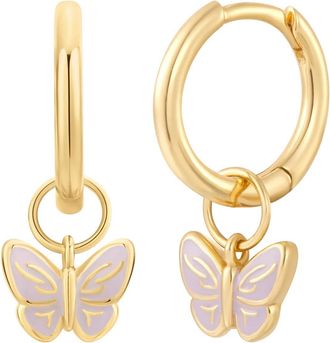 Glanzst&uuml;cke M&uuml;nchen Ohrringe - Sterling Silber Creolen Schmetterling - Gr. unisize - in Gold - f&uuml;r Damen