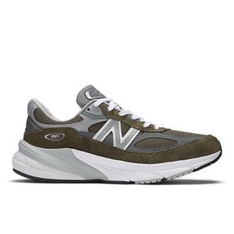 New Balance Unisexe Made in USA 990v6 en Vert/Gris, Cuir, Taille 39.5 Large