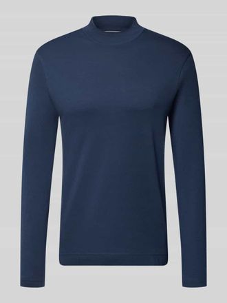 Christian Berg Regular Fit Longsleeve aus reiner Baumwolle mit Stehkragen