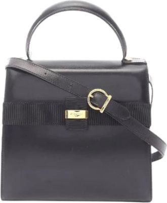 Ferragamo Sac 2-en-1 en cuir avec Vara Pre-owned - Femme - Pre-owned - Noir - Taille: ONE Size