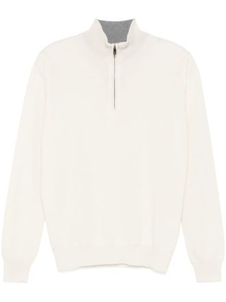 Corneliani pull à col montant - Blanc