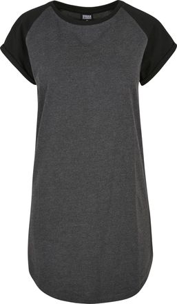 Urban Classics Damen Ladies Contrast Raglan Tee Dress Charcoal/Black, XL