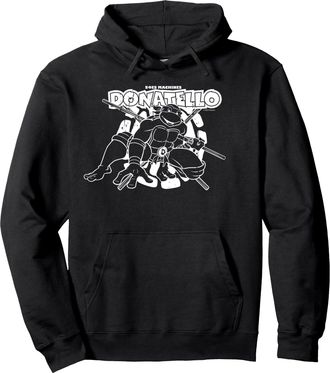 Teenage Mutant Ninja Turtles TMNT Donatello Ninja Machine Fun Schablone Graffiti Retro Pose Pullover Hoodie