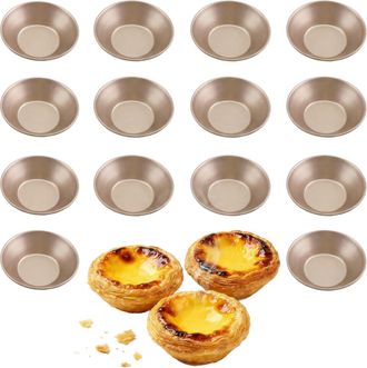 Generic Antihaft Tartelette F&ouml;rmchen - Carbonstahl Past&eacute;is de Nata Formen, 8cm Mini Pie Backformen f&uuml;r Ofen & Hei&szlig;luftfritteuse, Wiederverwendbar T&ouml;rtchen Bac