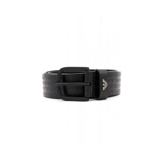 Emporio Armani All Over Logo Belt - - Accessories - Herren - Schwarzk - 105 CM