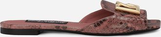 Dolce & Gabbana Pantolette Aus Pythonleder - Frau Pantoletten Und Mules Rosa 40