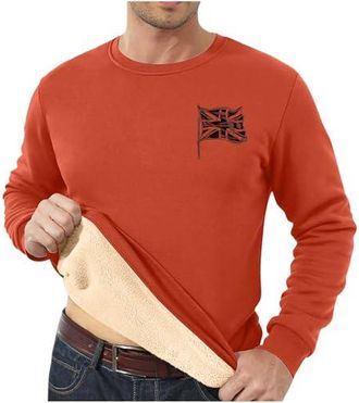 Generic Sweat-shirt en polaire pour homme - Manteau moelleux 2025 - Printemps - Automne - Hiver - Col rond - Sans capuche - Velours épais - Personnalité dimpr