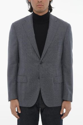 Corneliani Einreihiger Blazer aus Schurwolle mit Pattentaschen Corneliani