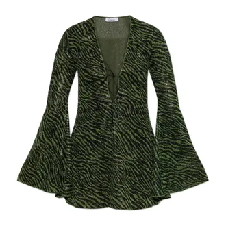 Os&eacute;ree Robe &agrave; fil Lurex - Femme - Robes - Vert - Taille: 40 FR