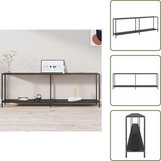 vidaXL Konsolentisch Schwarz 220x35x75,5 cm Hartglas - Konsolentisch - Wohnzimmerm&ouml;bel - Sideboard - Schwarz - Glas