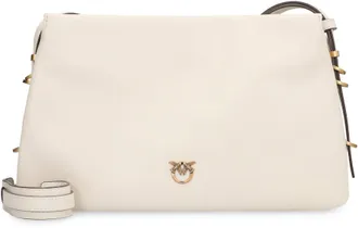 Pinko Womens Leather Crossbody Bag One, Two, Three White Calf Shoulder