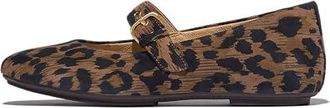 FitFlop Femme Delicato Leopard Suede Mary Janes Chaussure Baby, Chocolat mélangé, 37.5 EU Étroit