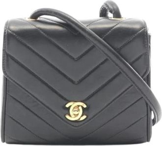 Chanel Sac bandouli&egrave;re vintage en cuir pr&eacute;-poss&eacute;d&eacute; - Femme - Pre-owned - Noir - Taille: ONE Size