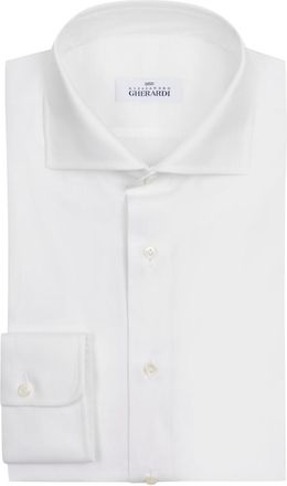 Alessandro Gherardi Unifarbenes Businesshemd in Twill-Qualität in