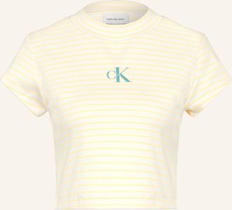 Calvin Klein Jeans Cropped-Shirt gelb