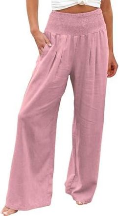 Generic Survêtement uni à taille élastique avec poches Y2K Streetwear Athletic Active Pantalon de jogging ample Taille élastique Pantalon long évasé Pantalon 