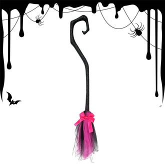 Generic Hexen Broom Halloween Dekoration | 37 IN Hexenbesen f&uuml;r Kinder - mit Banddekorationen Erschreckendes Design f&uuml;r Wand Au&szlig;enseite Indoor Display
