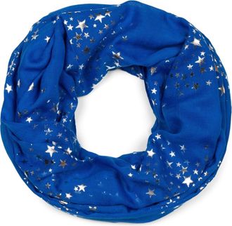 styleBREAKER Schlauchschal Loop Schal mit Metallic Sterne Print