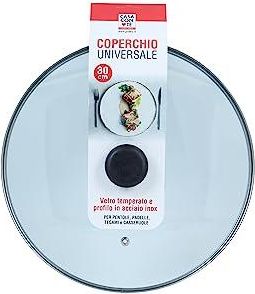 Pratesi Coperchio Vetro CM.30 CASA con Te, 18/8 Stainless Steel, Multicolour, One Size