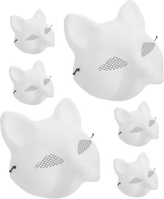 Valiclud 6stücke Katzenmaske Weiß Für DIY Tiermasken Halbgesichtsmaske Fuchs Cosplay Masken Halloween Party Geschenke