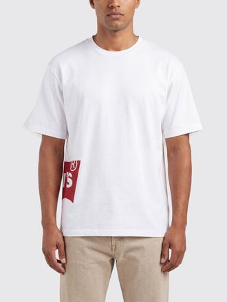 Junya Watanabe T-shirt en coton avec logo contrastant et &eacute;paules tombantes