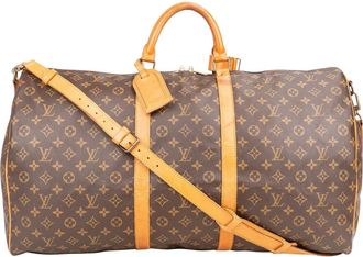 Louis Vuitton Crossbody Bags - Louis Vuitton Canvas Monogram Keepall 60 Bandoulie - Gr. unisize - in Braun - f&uuml;r Damen